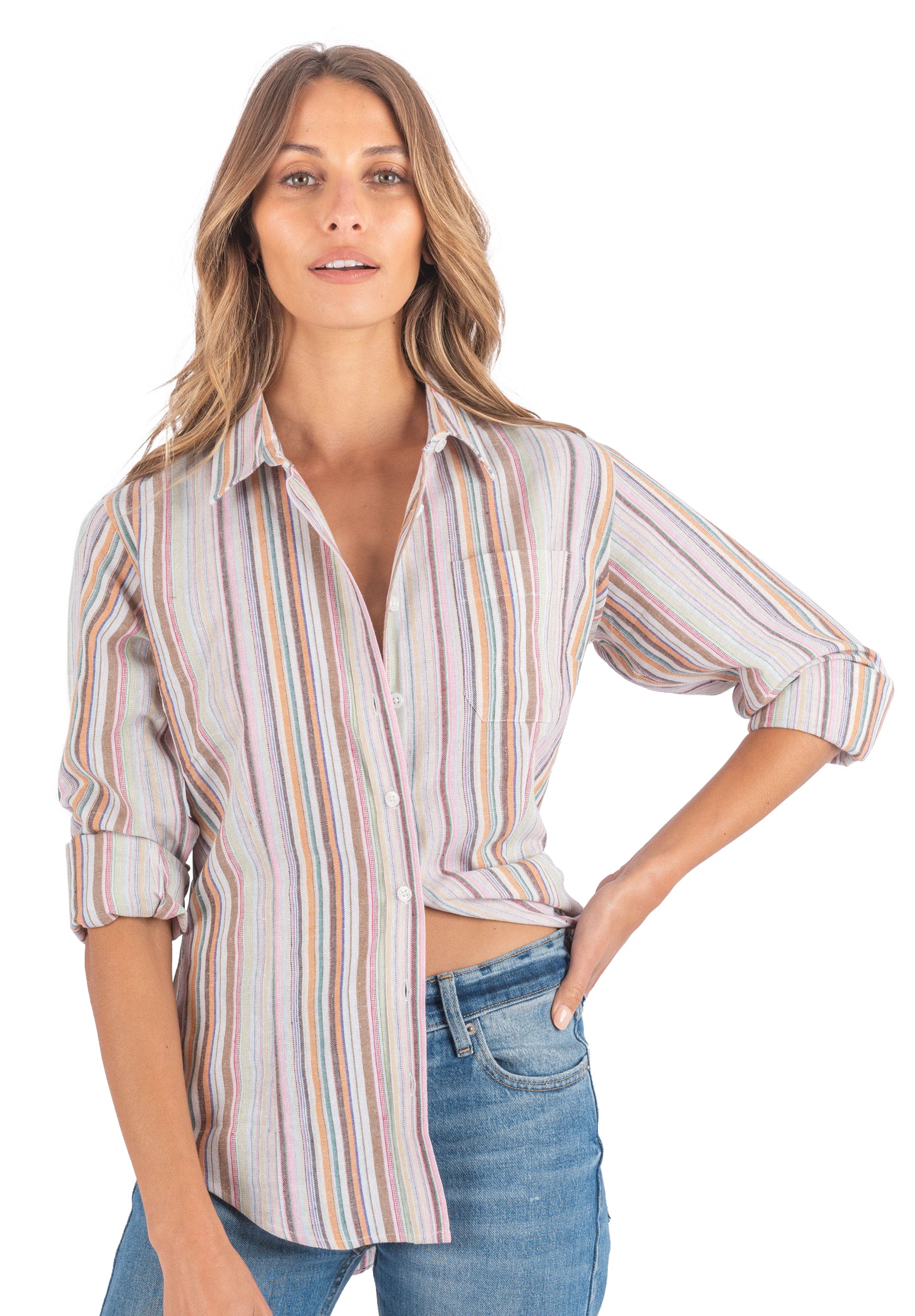 Iris Warm Stripes Classic Fit Linen Shirt – CAMIXA