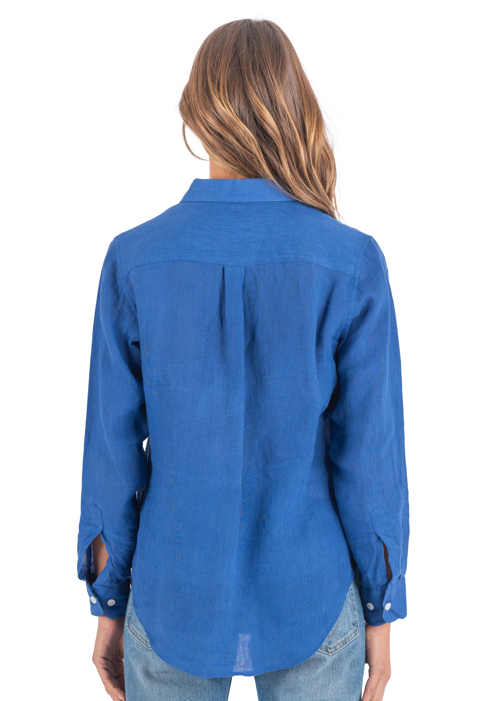 Iris Royal Blue Classic Fit Linen Shirt – CAMIXA