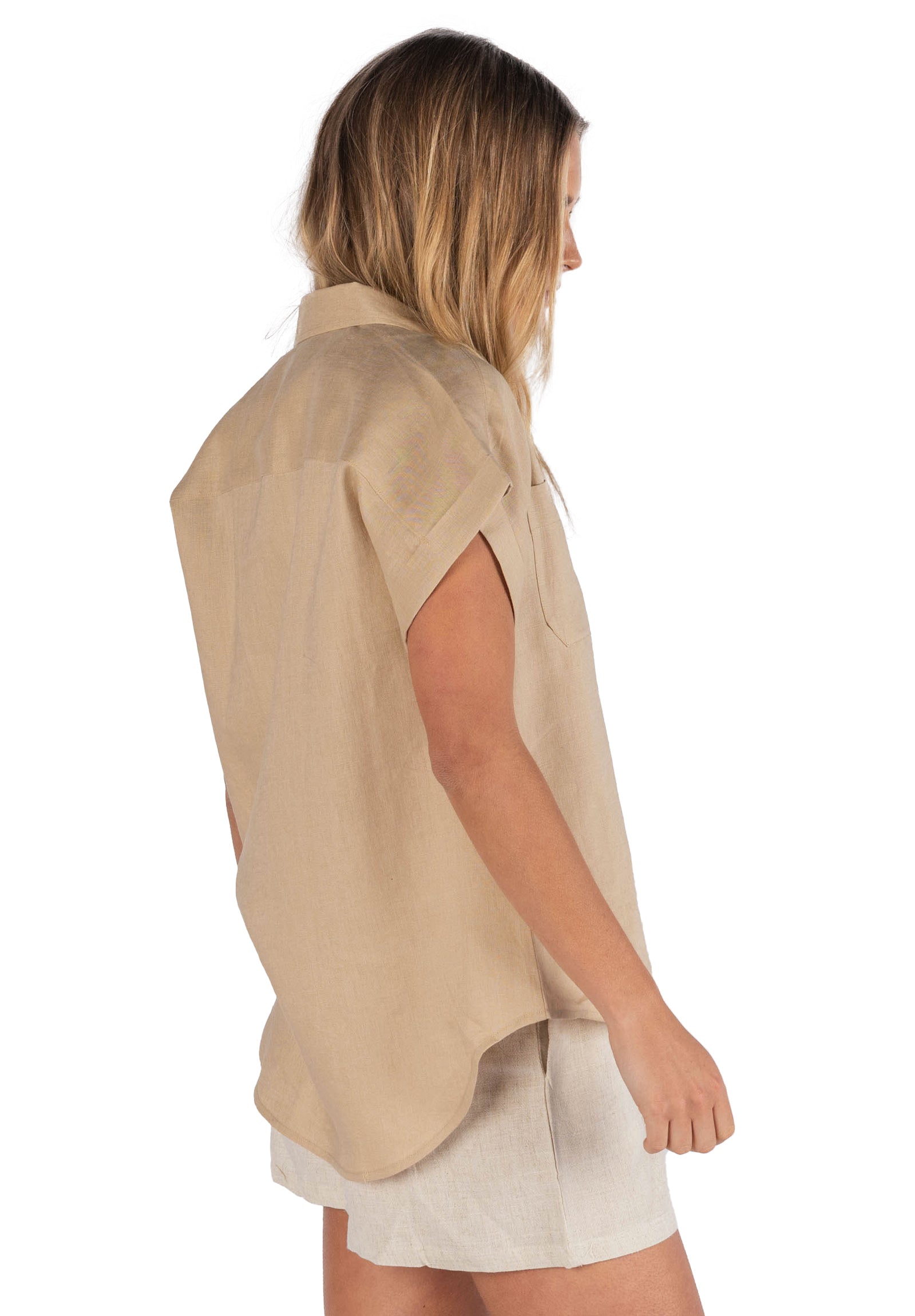 Capri Caffe Latte SS Linen Shirt – CAMIXA