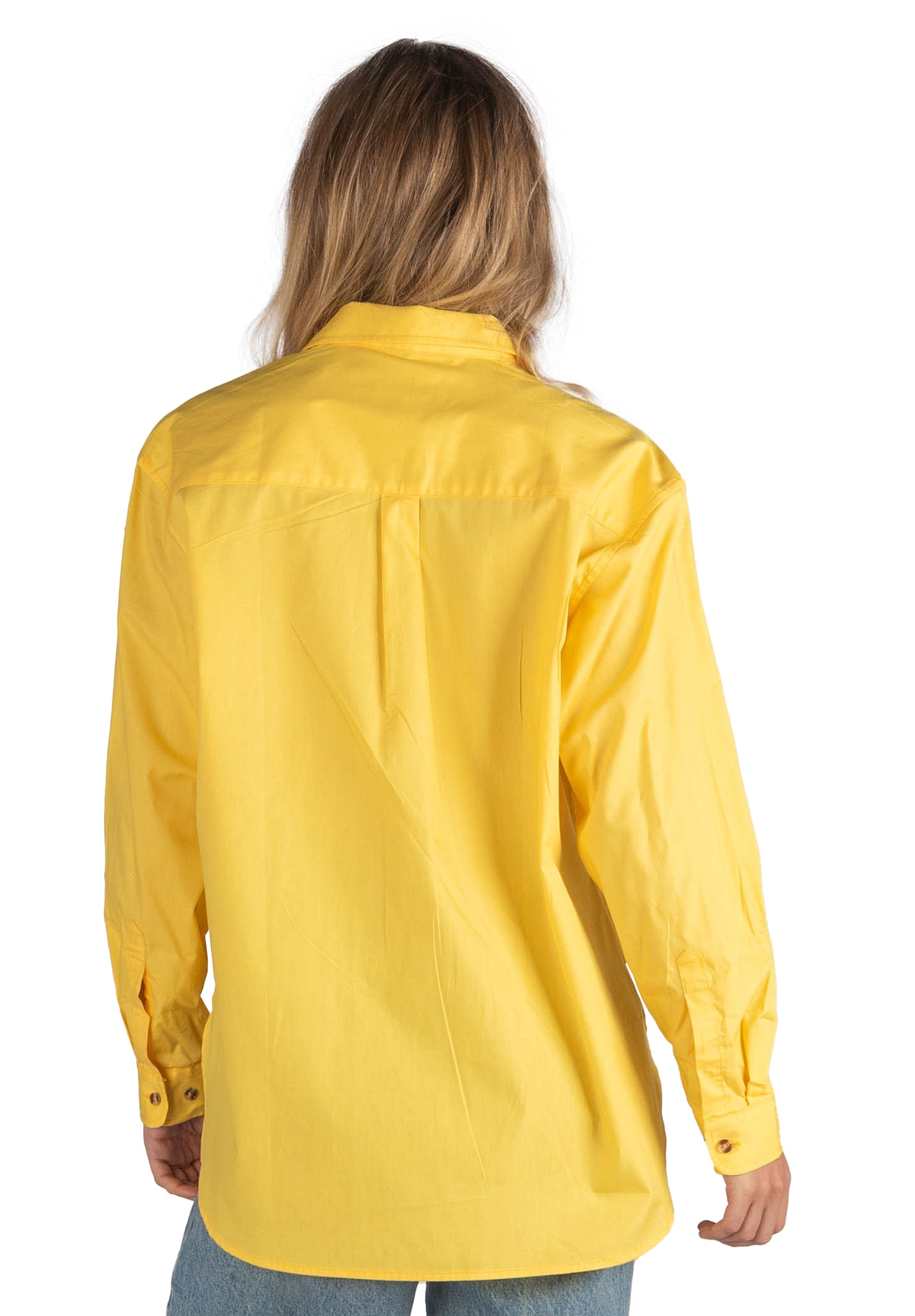 Poppy-Cotton Yellow Oversized Cotton Shirt – CAMIXA